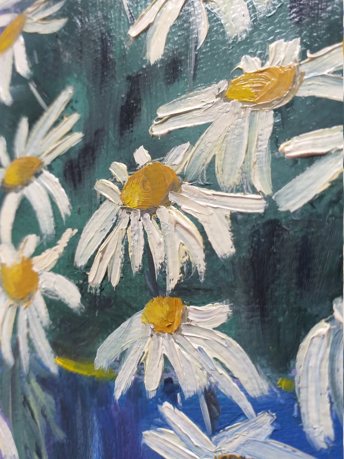 Daisy Painting Flower Original Art Bouquet Oil Painting Canvas - Etsy