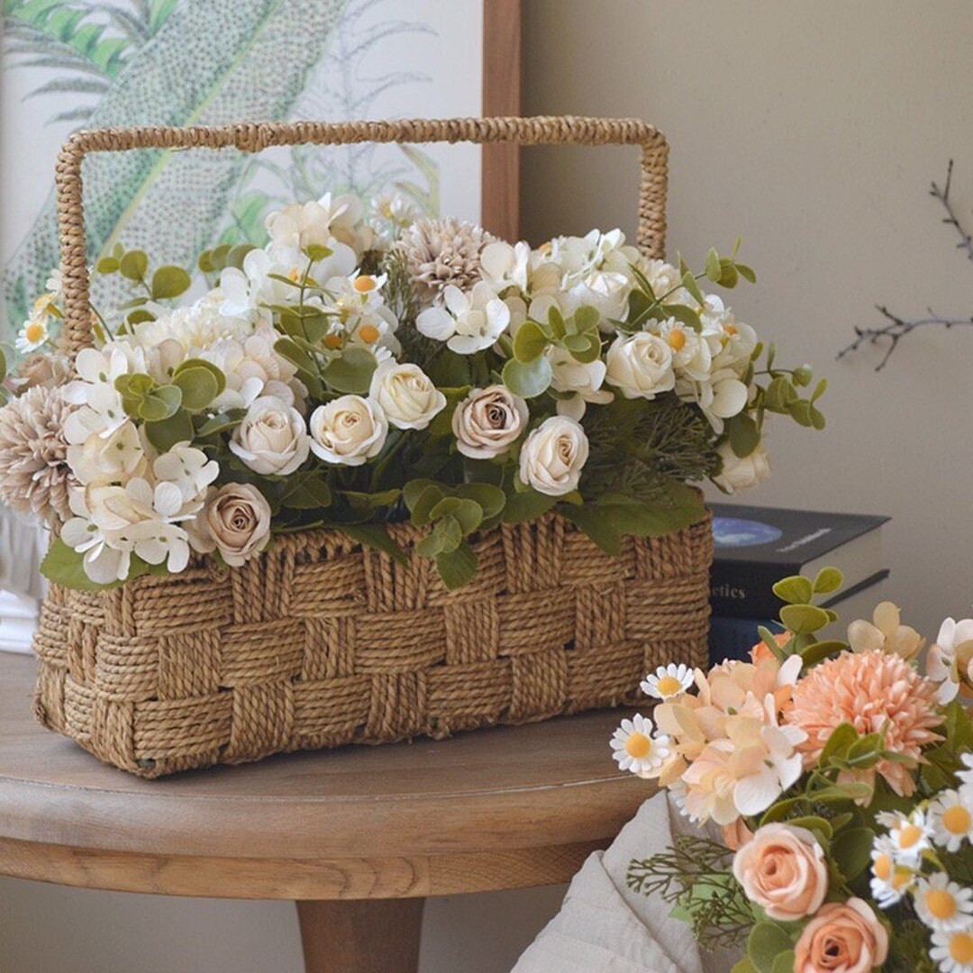 Faux Mix Flowers Bouquetbride Bouquetsilk Artificial Flowersinterior ...