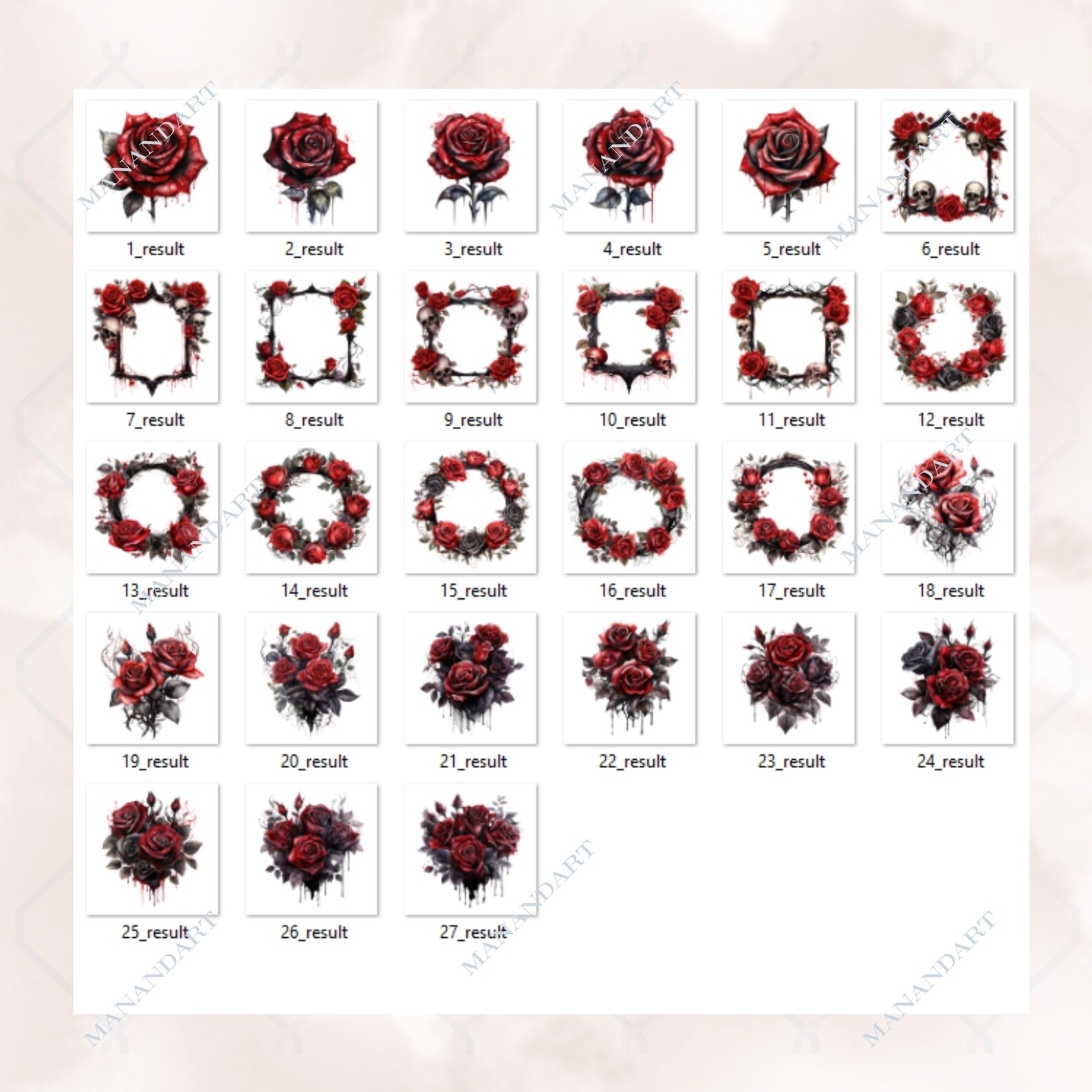 Watercolor Gothic Red Rose Clipart,red Roses Png,gothic Roses,dark ...