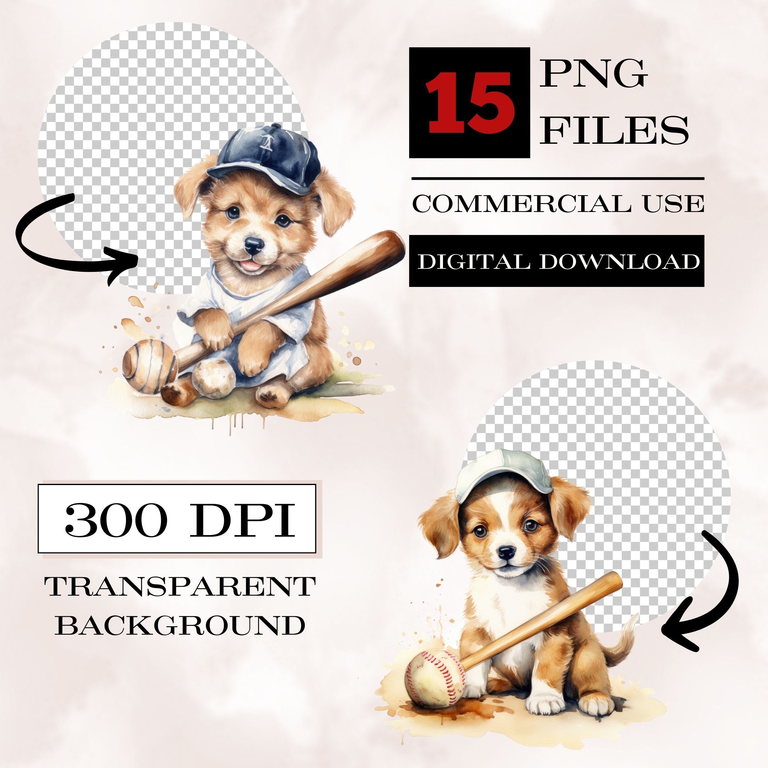 Watercolor Baseball Dog Png,dog Lover,animal Baseball,baby Golden ...