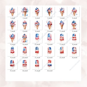 Watercolor Patriotic Ice Cream Png,4th of July Ice Cream ,USA Ice-cream ...