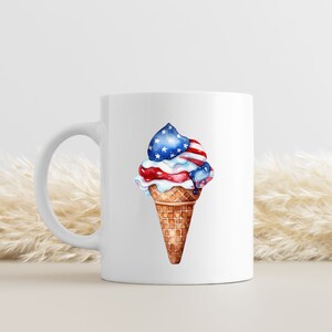 Watercolor Patriotic Ice Cream Png,4th of July Ice Cream ,USA Ice-cream ...