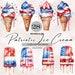 Watercolor Patriotic Ice Cream Png,4th of July Ice Cream ,USA Ice-cream ...