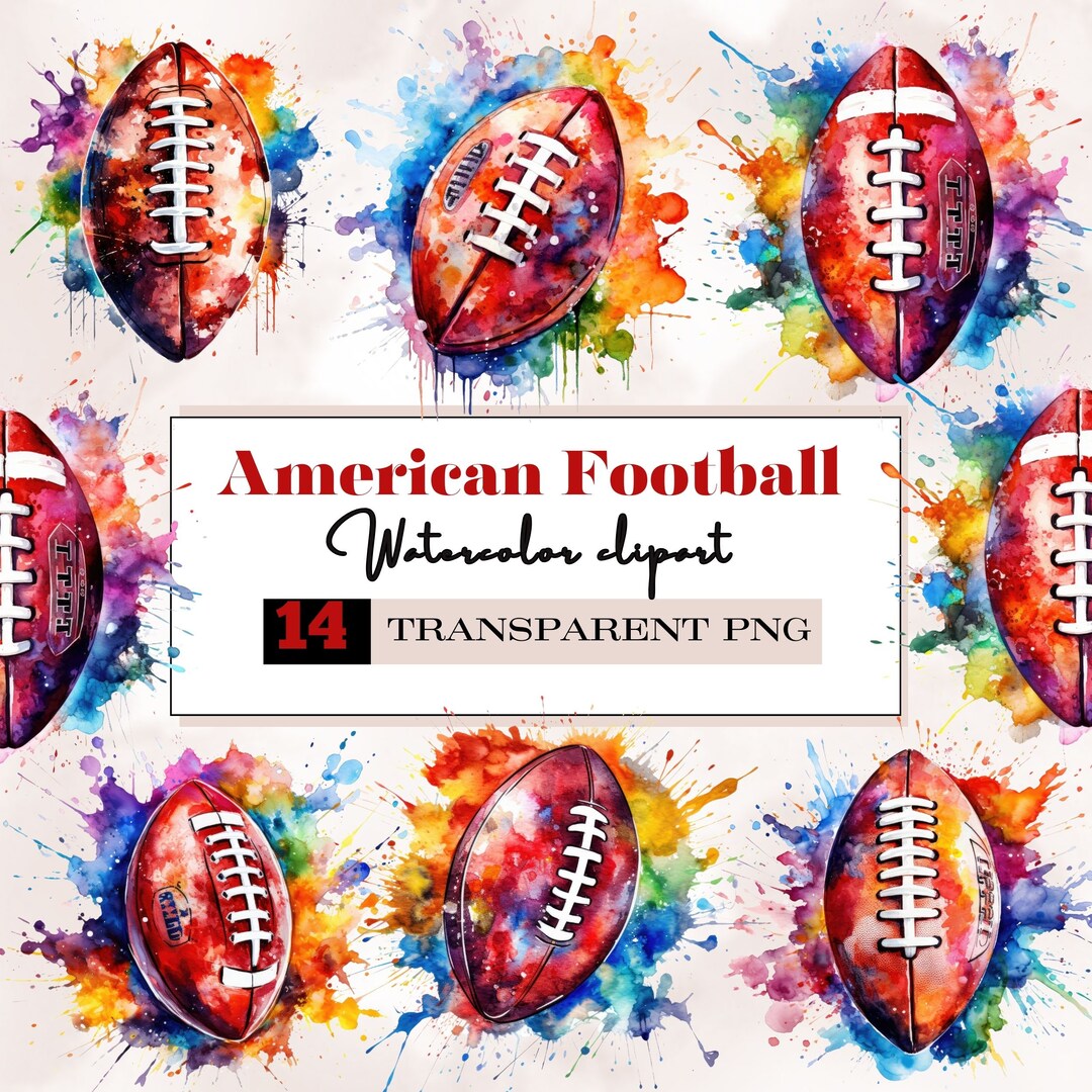 Watercolor American Football Png,superbowl Png,football Png Sublimation ...