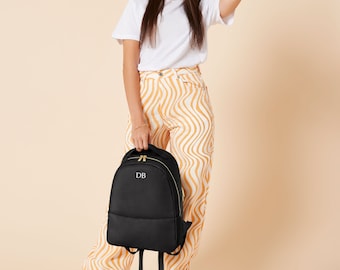 Custom Women Backpack, Personalised Bag With Initials, Faux Leather ...