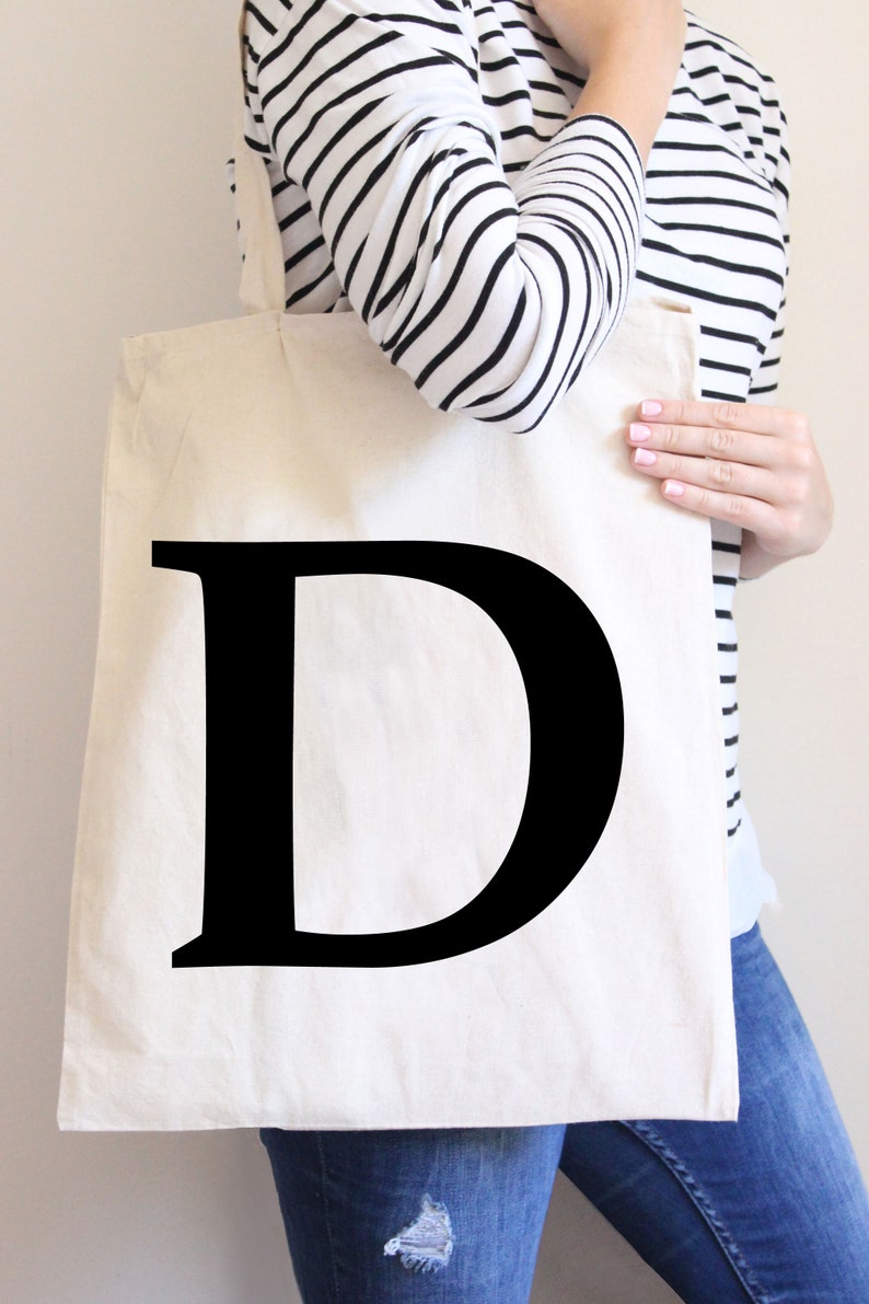 Personalised Initial Tote Bag Personalised Alphabet Tote Bag | Etsy