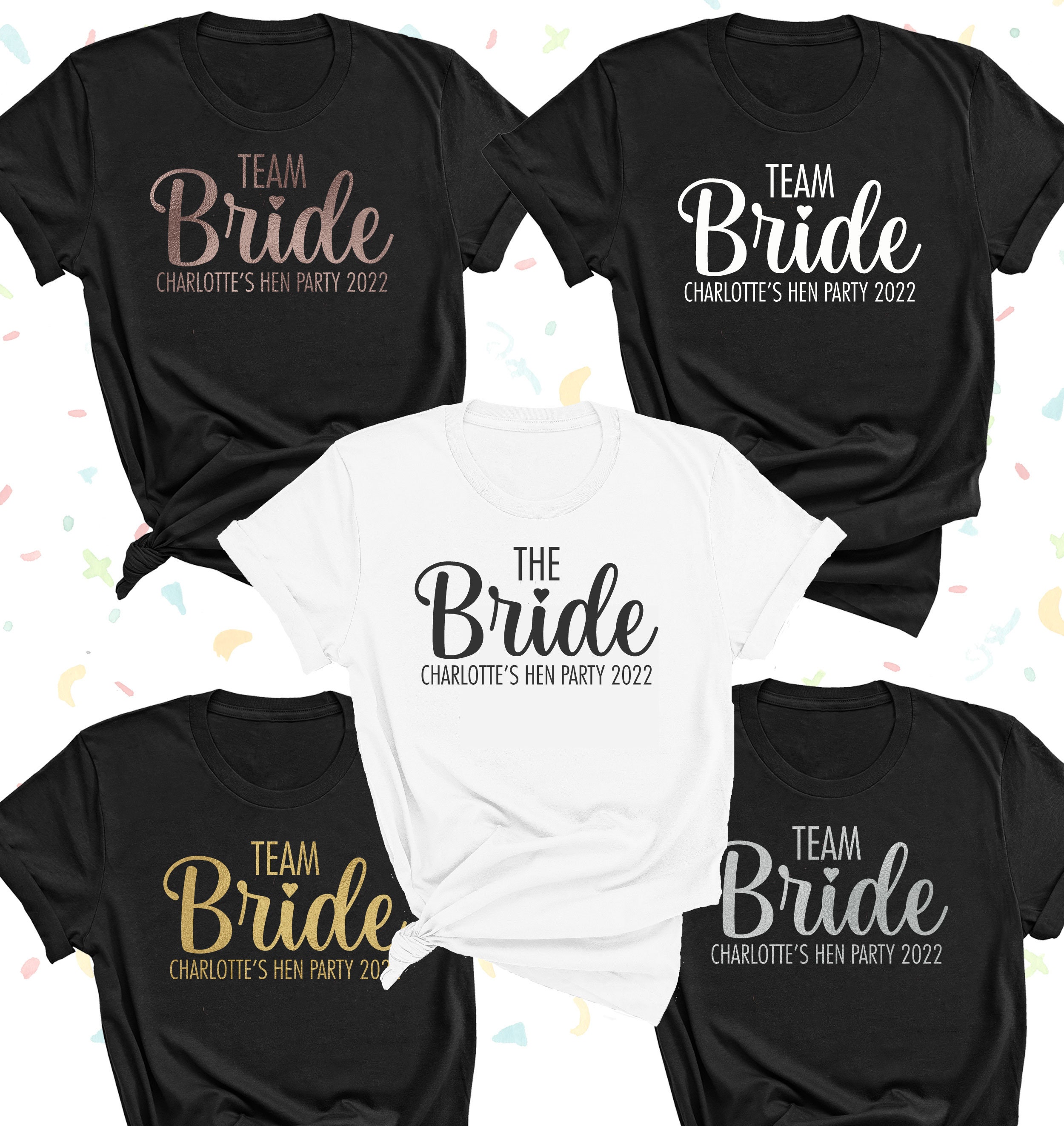Personalised Hen Party T Shirts Team Bride T Shirt Hen Party Etsy