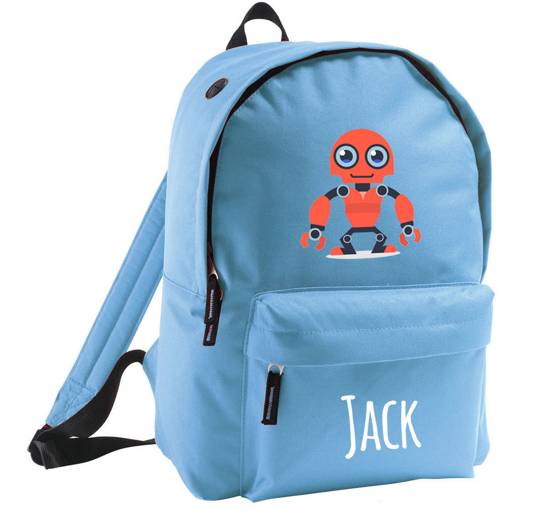 Personalised Name Backpack Robot School Bag Kids Rucksack | Etsy