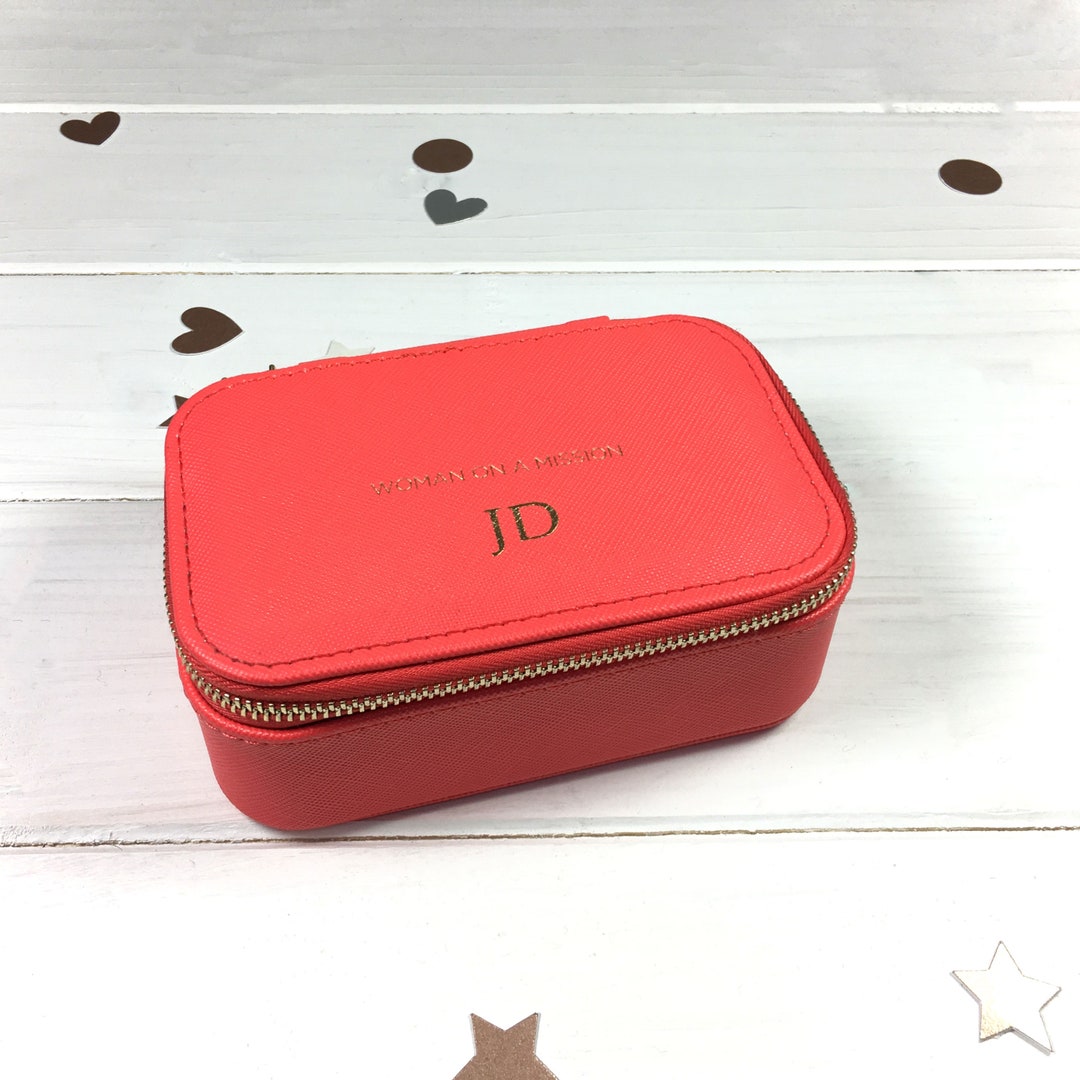 Personalised Jewellery Box Travel Case Your Initials Monogram - Etsy