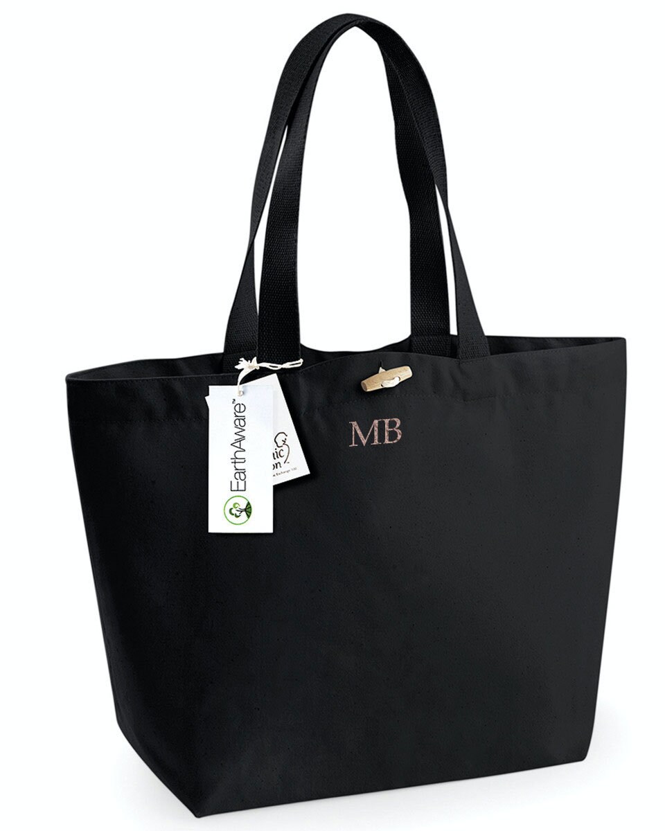 Personalised Monogrammed Tote Bag, Large Shopper Bag, Personalised ...
