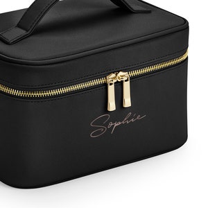 Personalised Vanity Case, Name Makeup Bag, Faux Leather PU Vanity Case ...