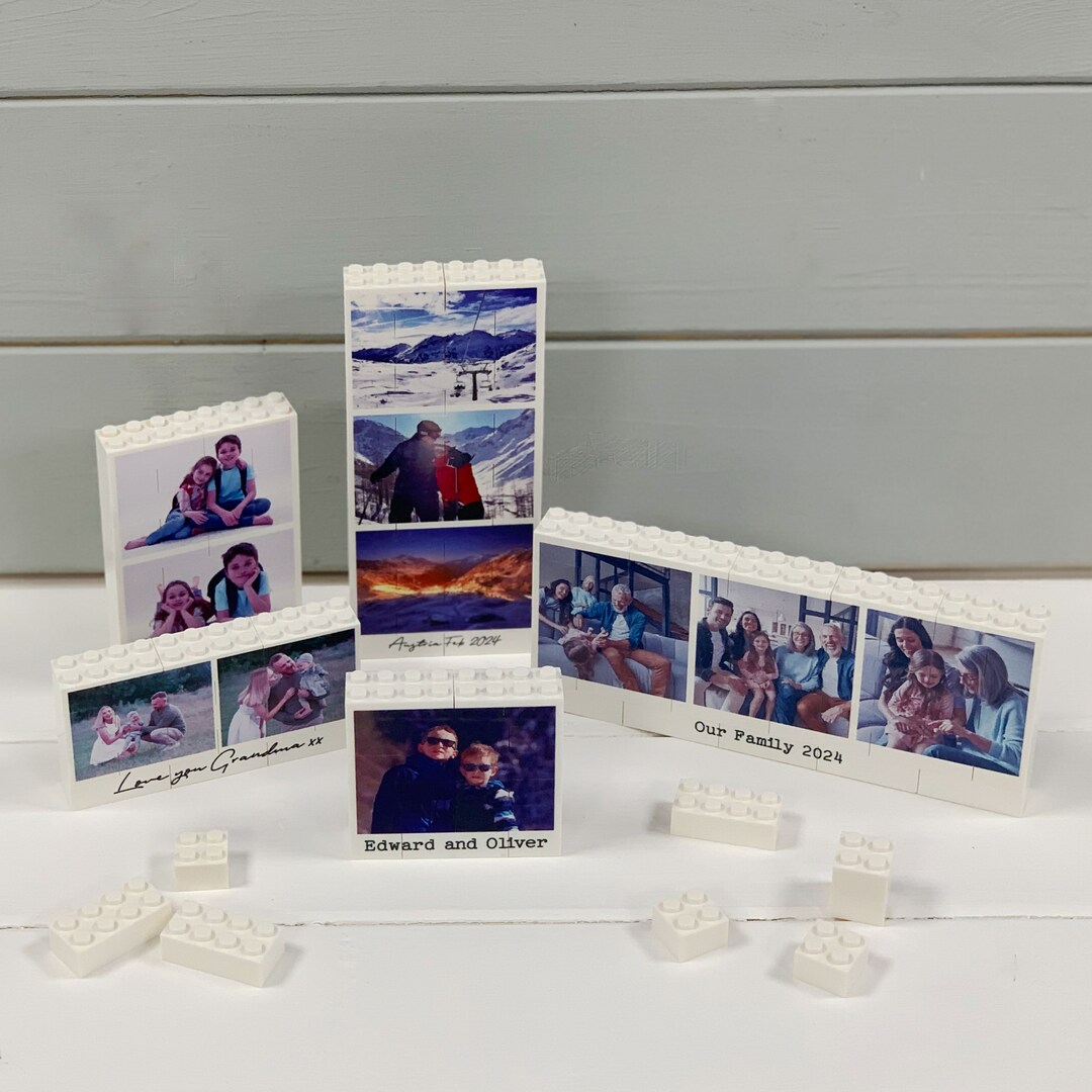Personalised Building Brick Photo Collage, Custom UV Printed LEGO ...