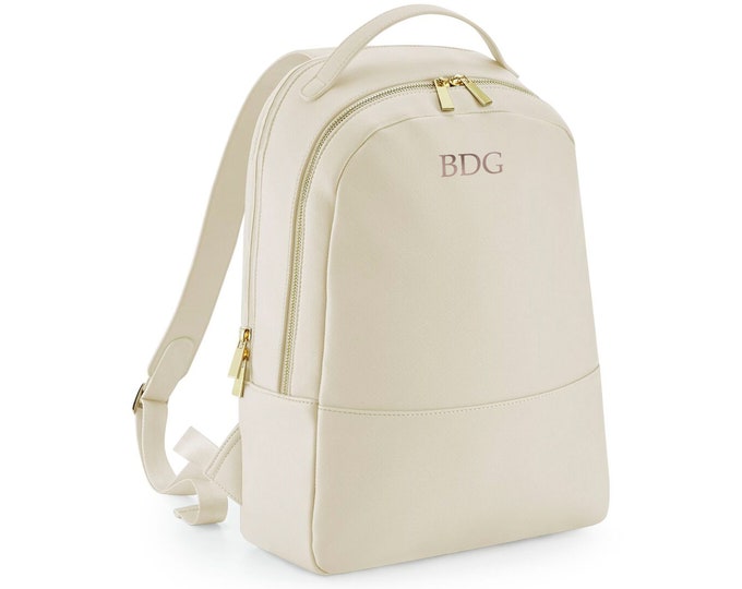Custom Women Backpack, Personalised Bag With Initials, Faux Leather ...