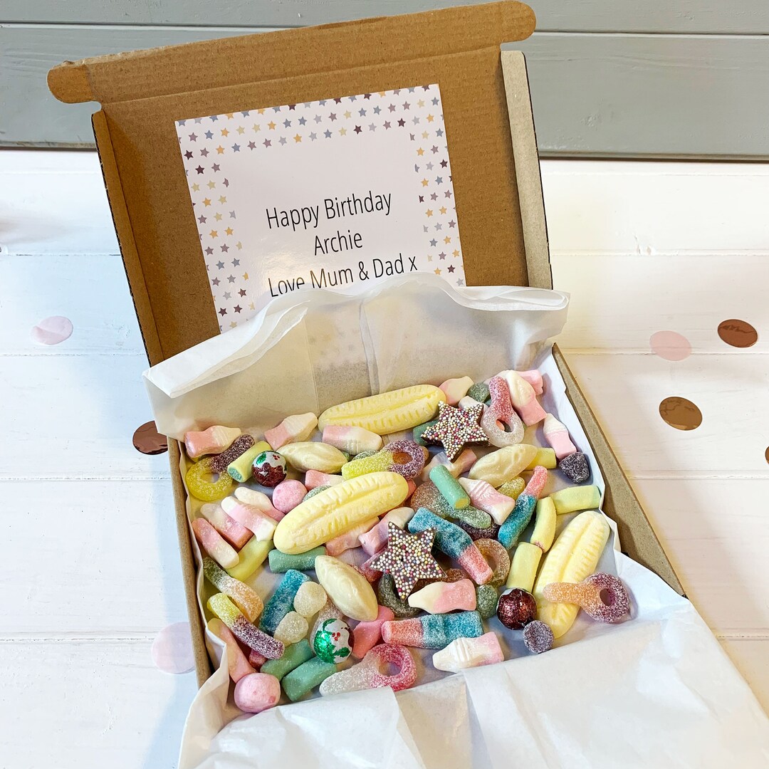 Sweet Box, Personalised Sweet Gifts Birthday Box, Kids Birthday Gift ...