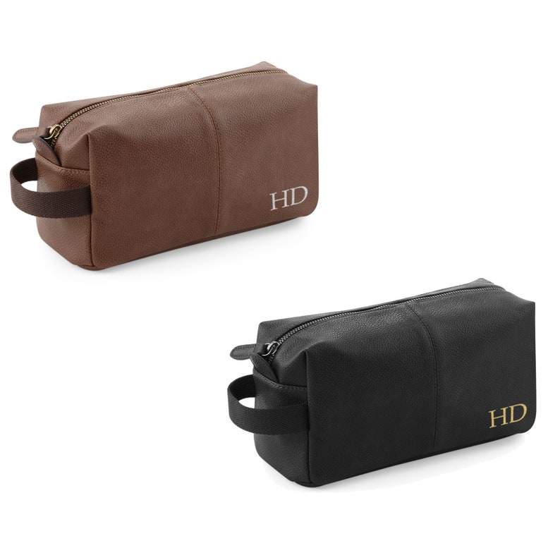 Toiletry Wash Bag PERSONALISED With Gold Monogram Initials - Etsy