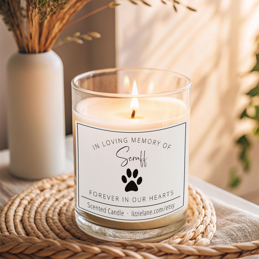 Personalised Pet Memorial Candle, Pet Loss Gift Candle, Pet Sympathy ...