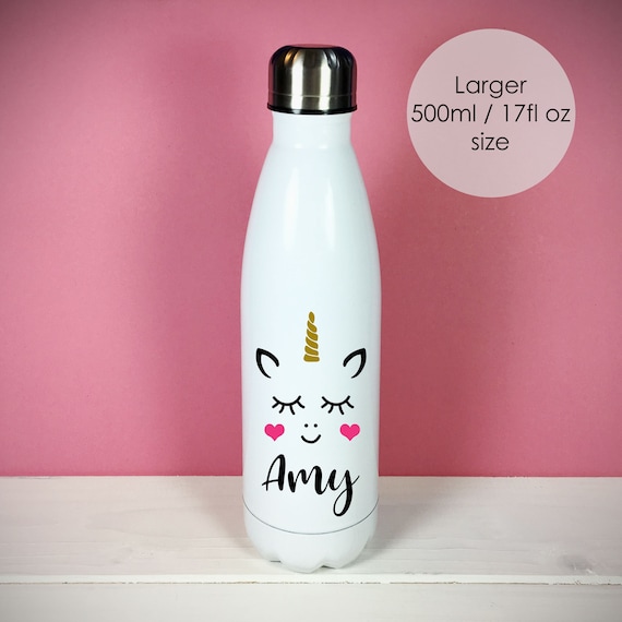 Personalised Unicorn Water Bottle Unicorn School Bottle Kids Unicorn Drink Bottle Girls School Flask Kids Children Student Drinks Cup Etsy