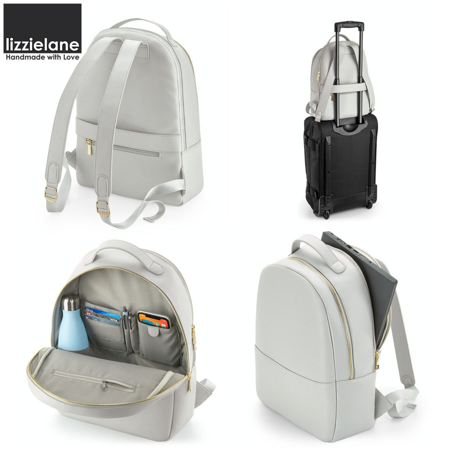 Custom Women Backpack, Personalised Bag With Initials, Faux Leather ...