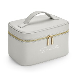 Personalised Vanity Case, Name Makeup Bag, Faux Leather PU Vanity Case ...