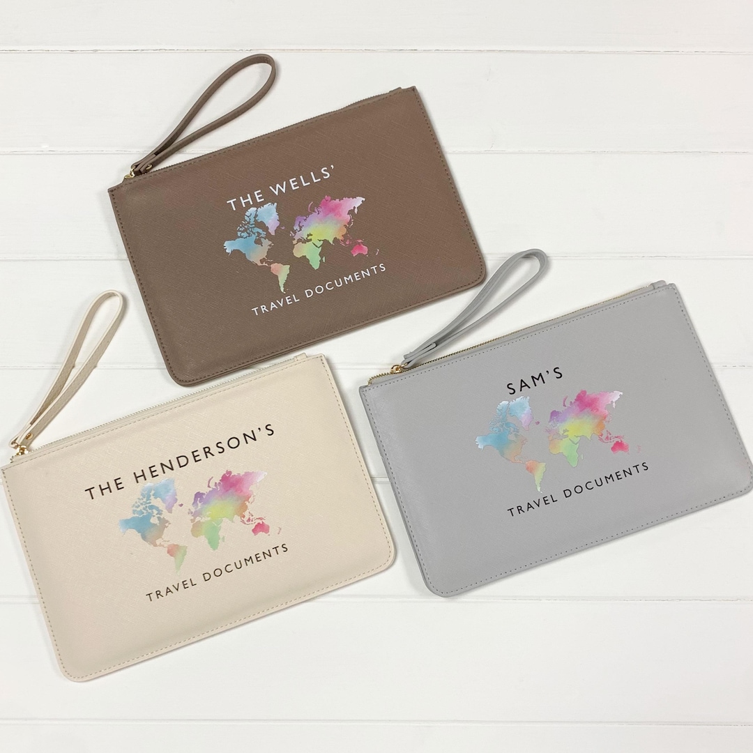 Personalised Travel Document Wallet, Family Passport Holder, Vegan ...