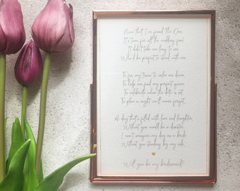 Bridesmaid Proposal Card, Bridesmaid Poem, Will You Be My Bridesmaid ...