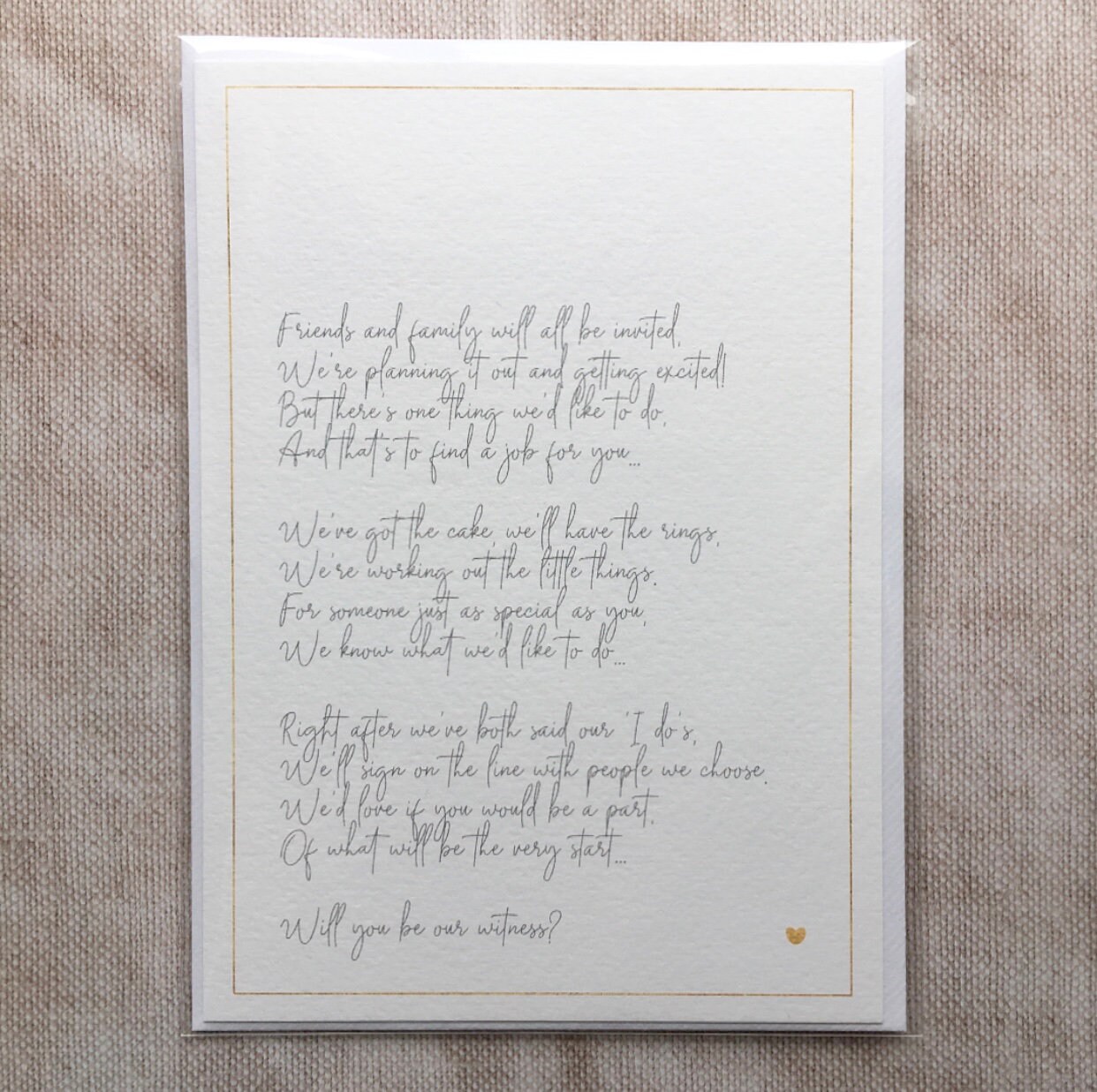 Will You Be Our Witness? Poem Print, Wedding Ceremony Poem, Wedding ...