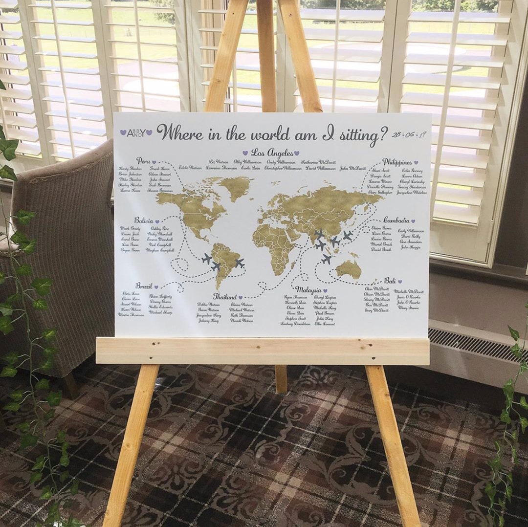 Where in the World Am I Sitting Wedding Table Plan; Travel Themed ...
