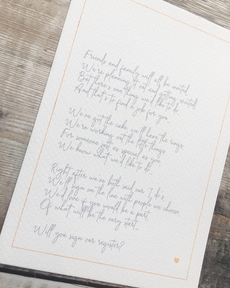 Will You Be Our Witness? Poem Print, Wedding Ceremony Poem, Wedding ...