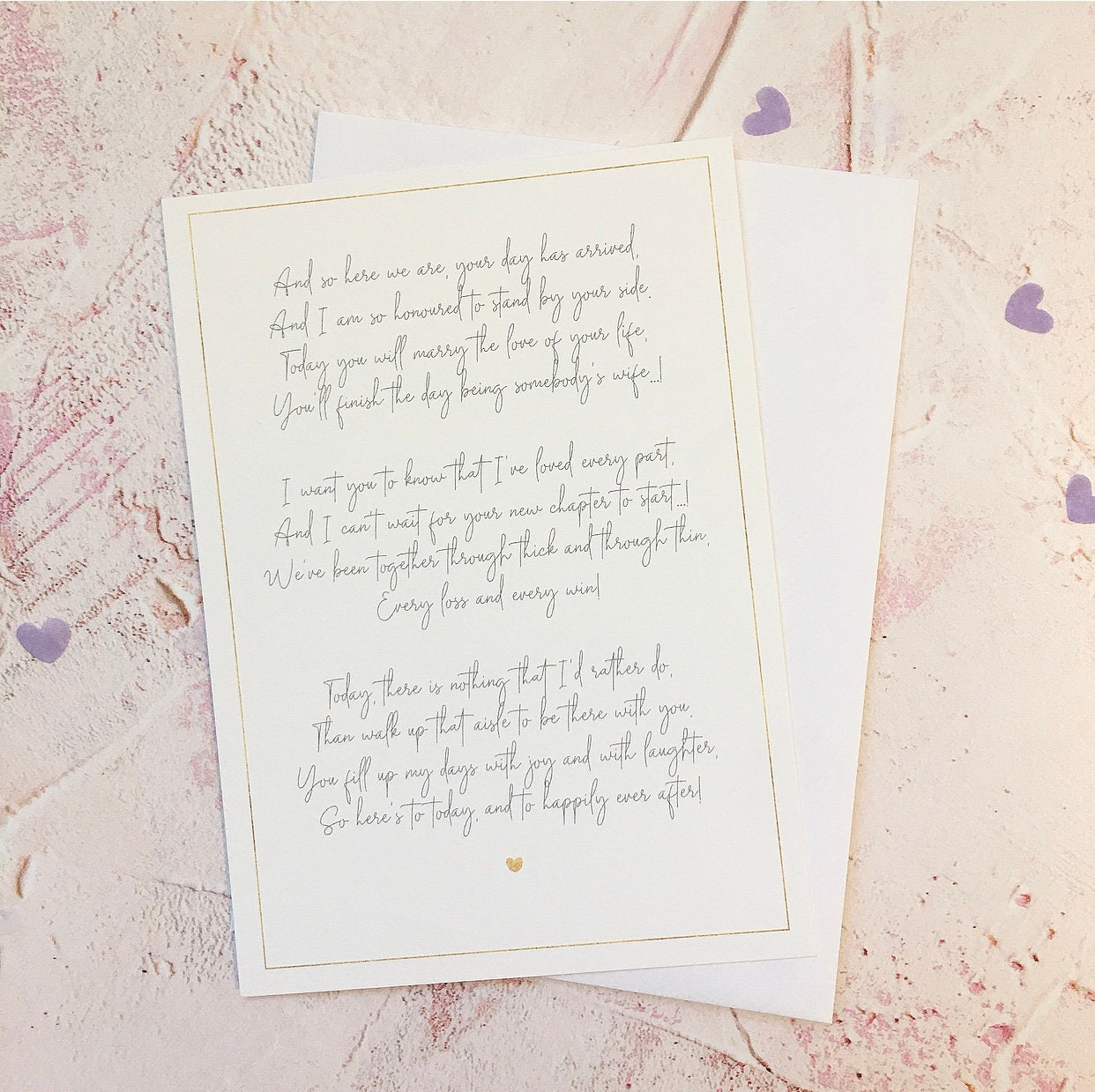 Poem for Bride From Bridesmaids/maid of Honour, Gift to Bride on ...