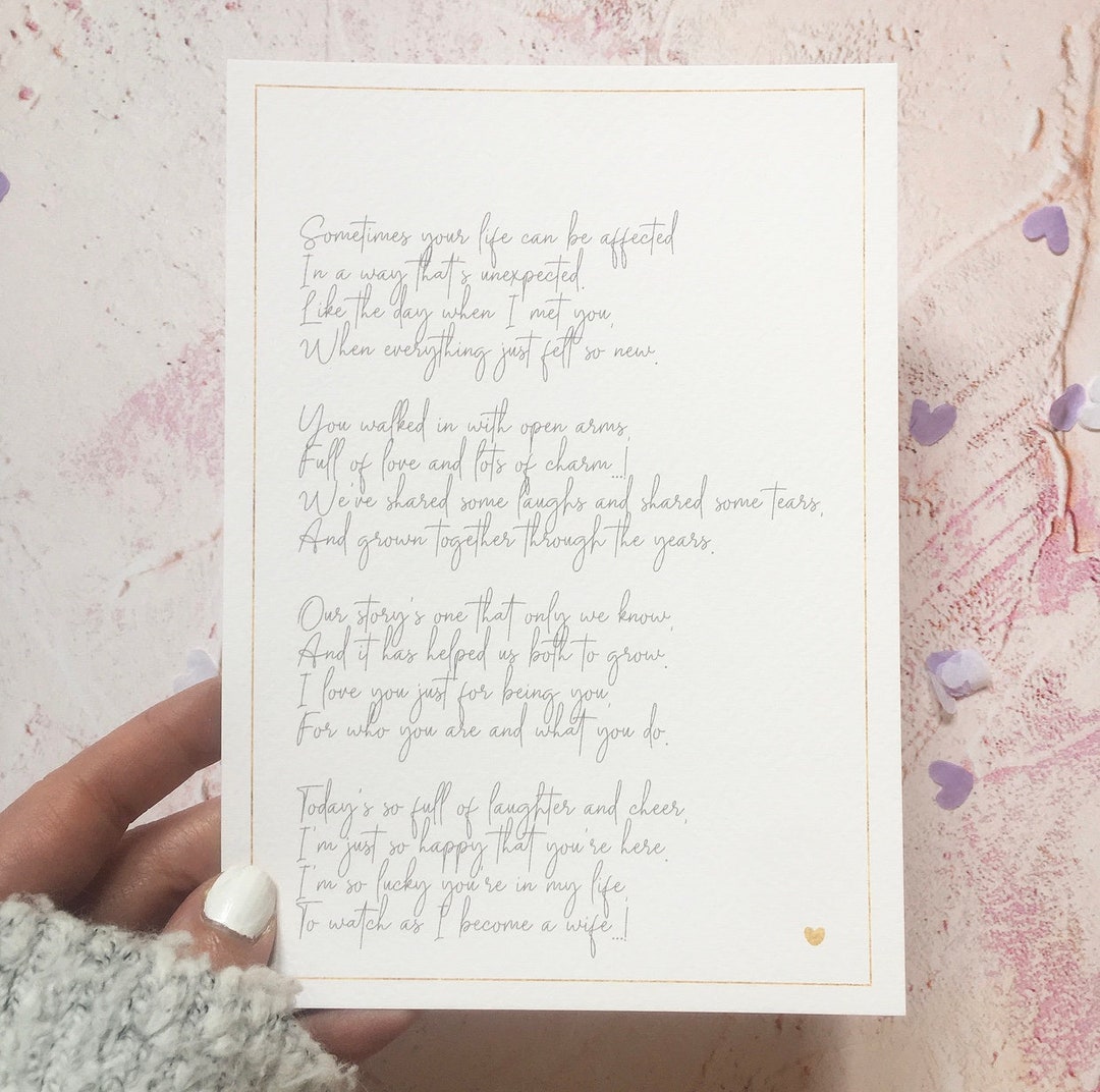Step-parent Wedding Gift; Poem to Gift to Step-parent on Wedding ...