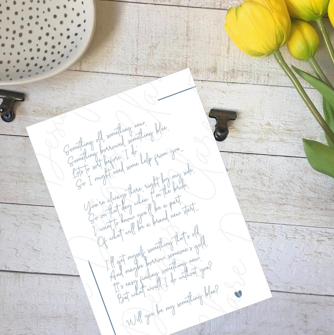 Will You Be My Something Blue? Digital Download & Print, Bridesmaid ...