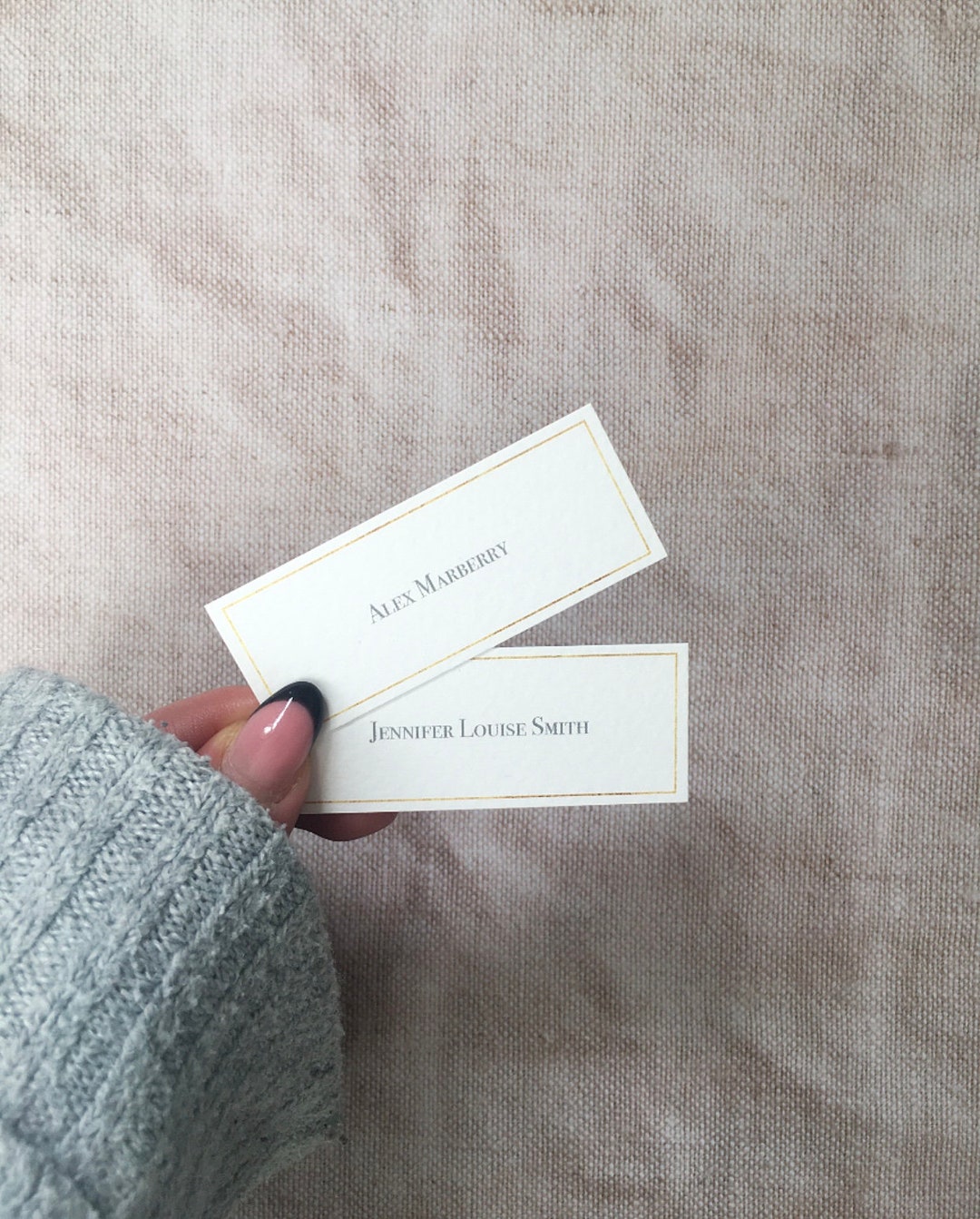 Simple Wedding Place Card, Wedding Guest Name Place, Minimal, Ivory ...