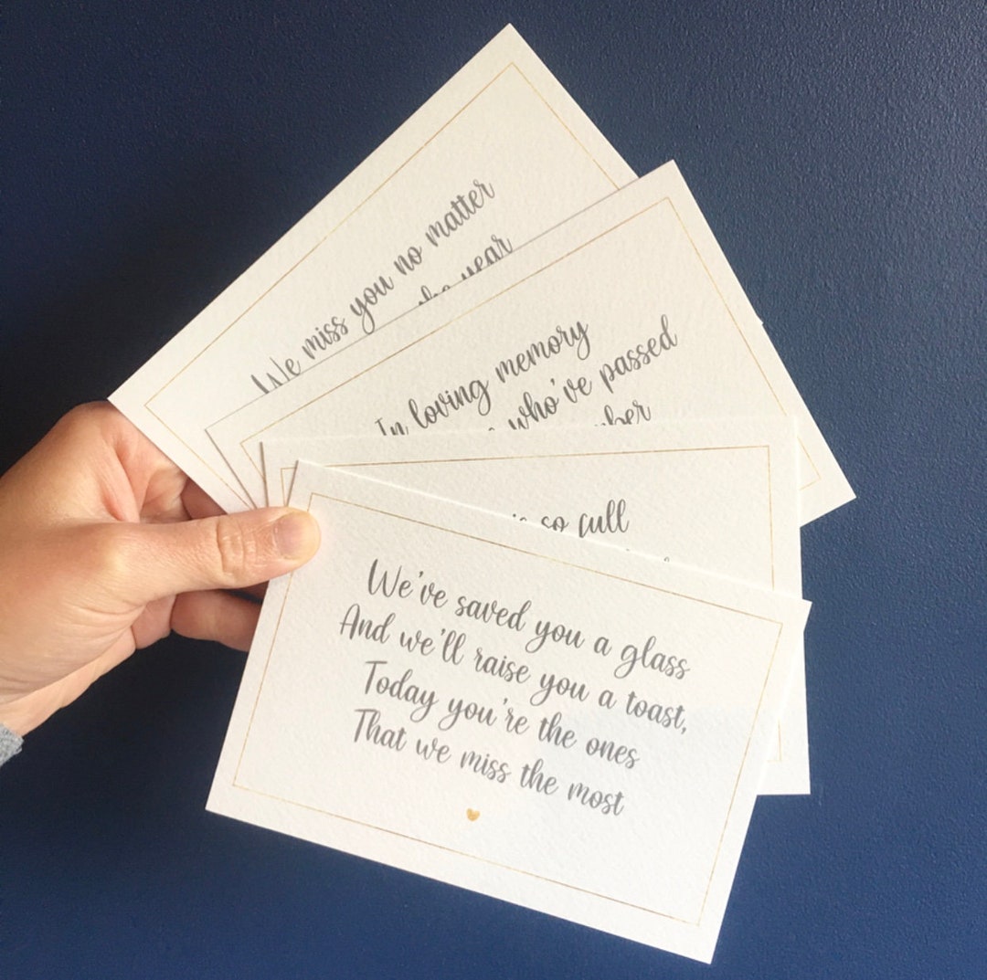 Set of 4 Memorial Poems; Printed A6 Memorial Ladder Poems; Wedding ...