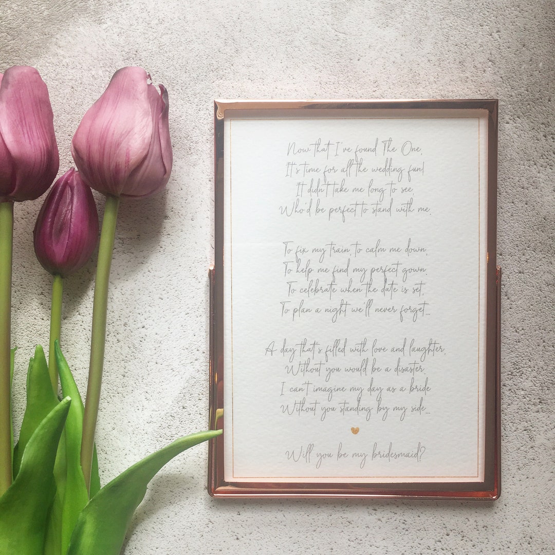 Bridesmaid Proposal Poem, Digital Download; Will You Be My Bridesmaid ...