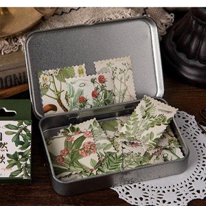 46pcs Vintage Flower Stamp Sticker Pack, Journaling,planner,journal ...