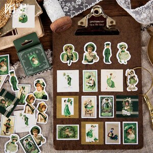 46pcs Vintage Green Stickers Pack, Journaling,planner,journal,diary ...