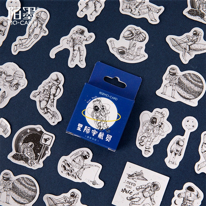Materials Craft Supplies & Tools Diary Stickers 46 pcs Astronaut ...