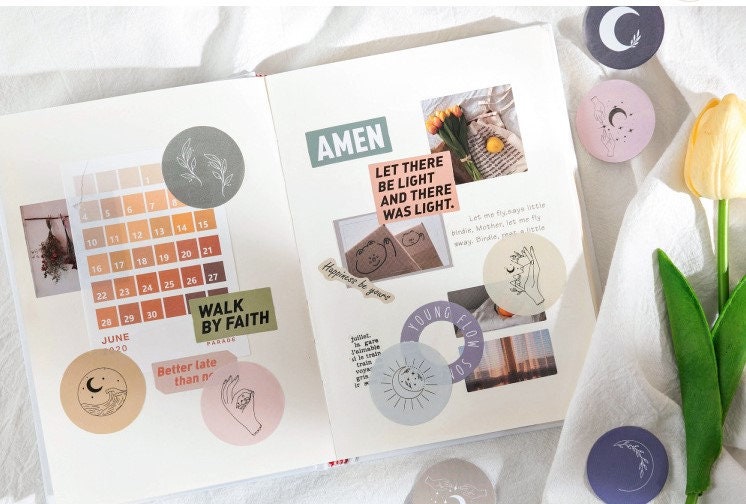 45pcs Moon stickers pack JournalingPlannerbullet | Etsy
