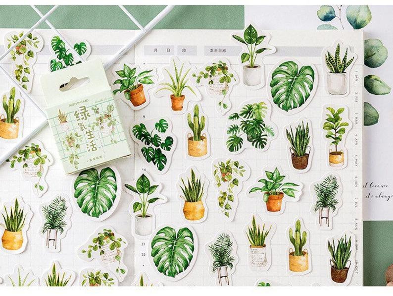 45pcs Potted Plants Stickers Pack Journalingplannerbullet - Etsy UK