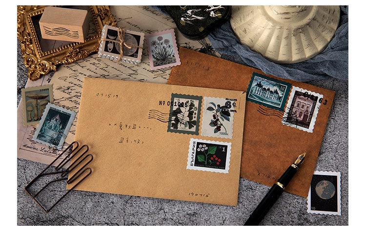 46pcs vintage stamp sticker pack JournalingPlannerbullet | Etsy