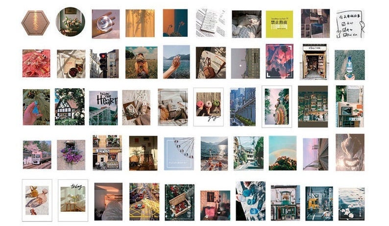 50pcs Collage Stickers Pack Journalingplannerbullet | Etsy UK