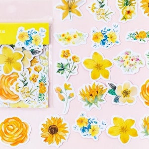 45pcs Colourful Flower Stickers Pack Journalingplanner - Etsy