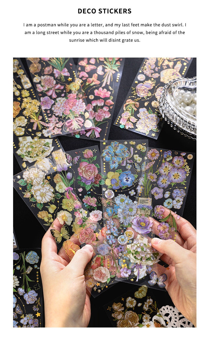 Vinyl Flower Sticker Pack Journalingplannerbullet - Etsy