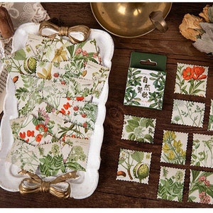 46pcs Vintage Flower Stamp Sticker Pack, Journaling,planner,journal ...