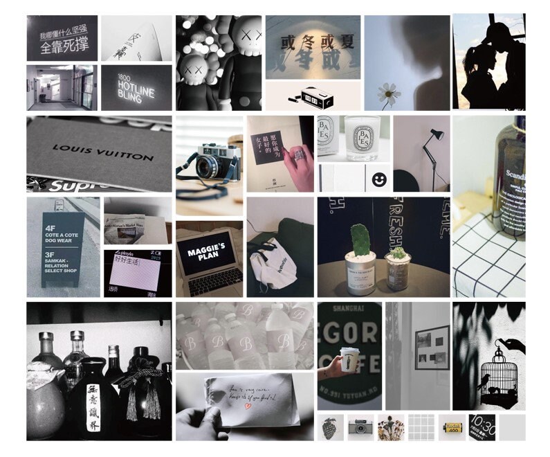 70pcs collage/scenery sticker pack JournalingPlannerbullet | Etsy