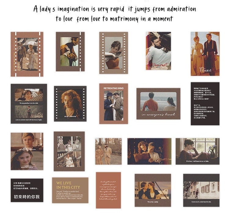 40pcs Vintage Movie College Sticker Pack | Etsy UK