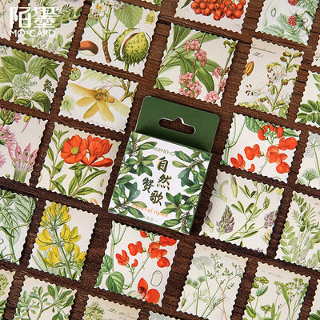 46pcs Vintage Flower Stamp Sticker Pack, Journaling,planner,journal ...
