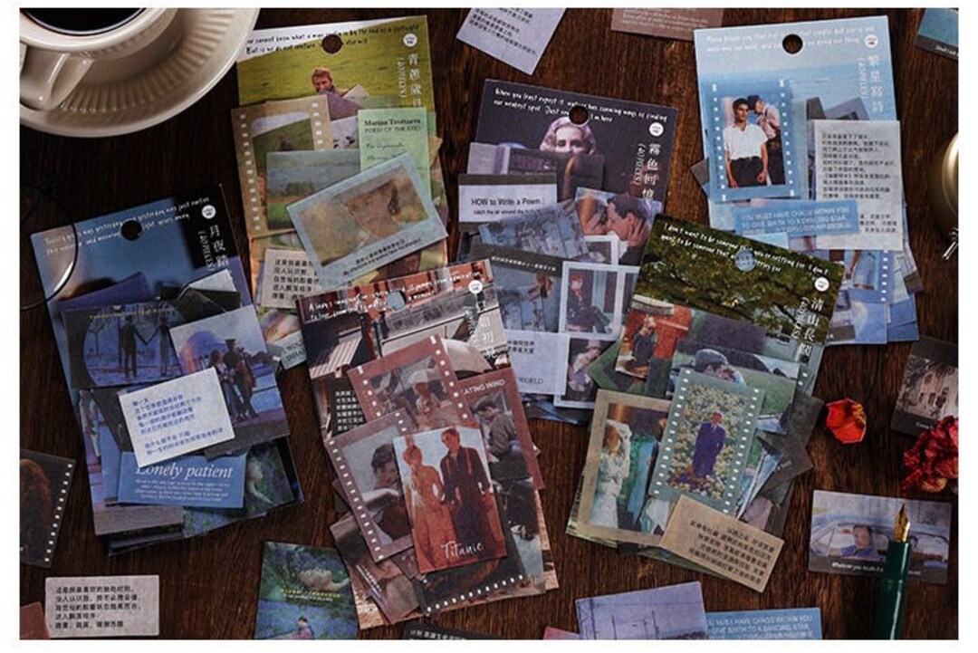 40pcs Vintage Movie College Sticker Pack, Journaling,planner,journal ...