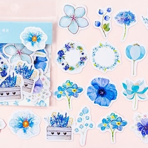 45pcs Colourful Flower Stickers Pack Journalingplanner - Etsy