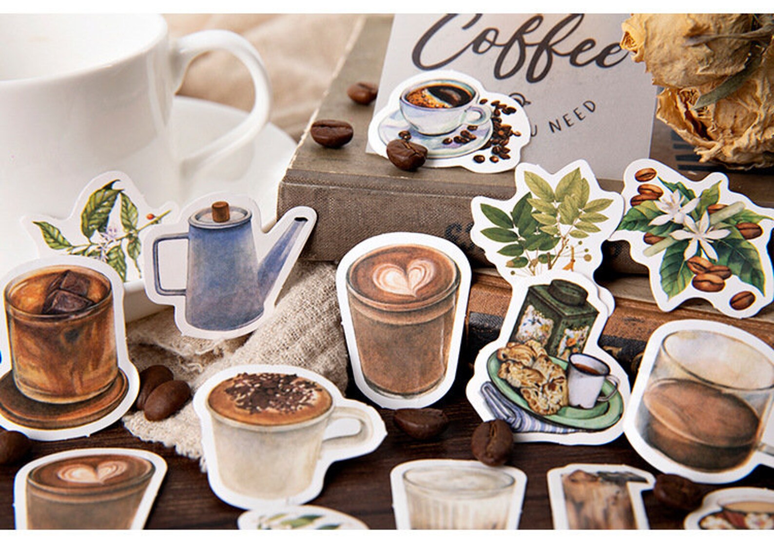 46pcs Coffee Stickers Pack Journalingplannerbullet - Etsy UK
